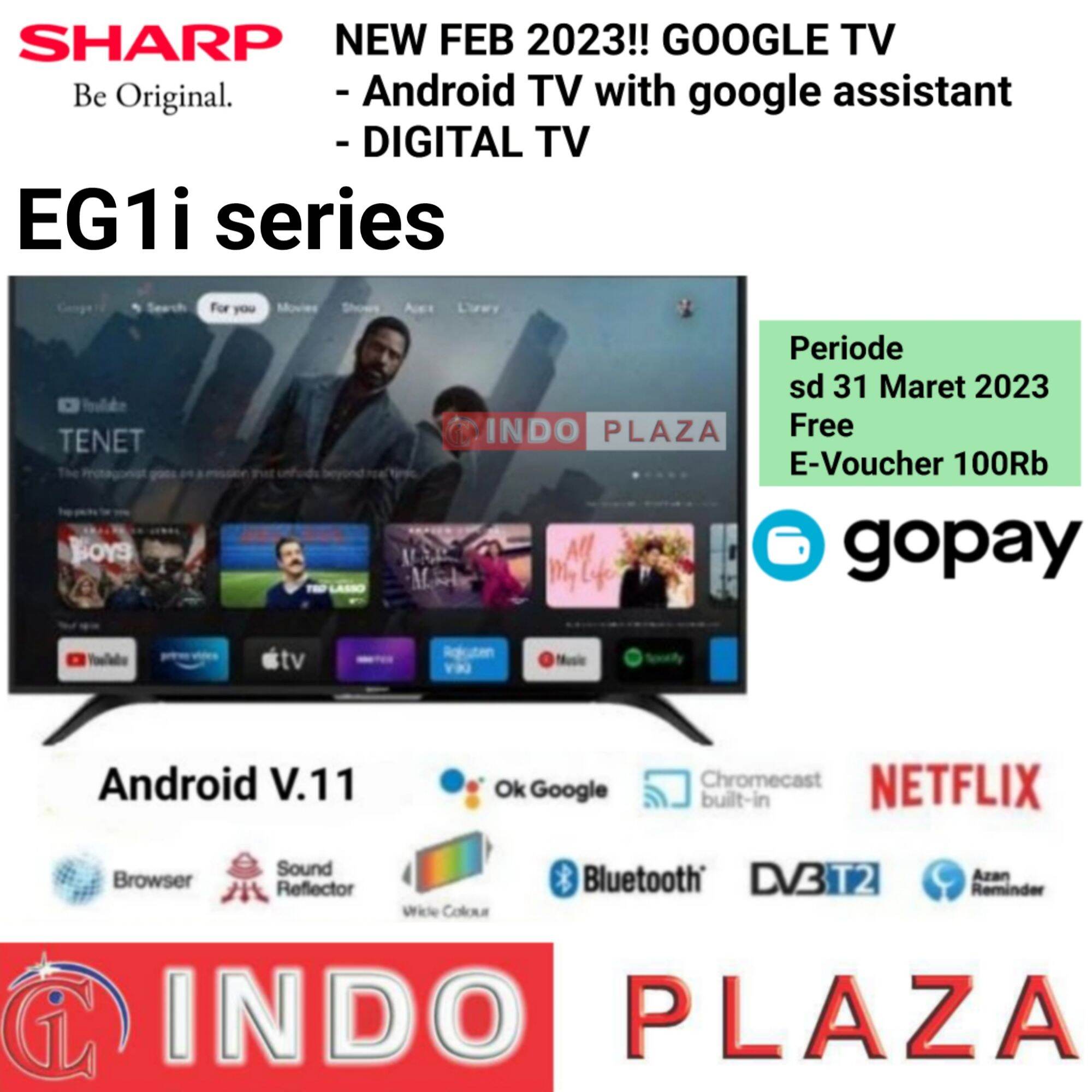 TV SHARP 32 Inch 2T-C32EG1i SMART ANDROID GOOGLE TV | Lazada Indonesia