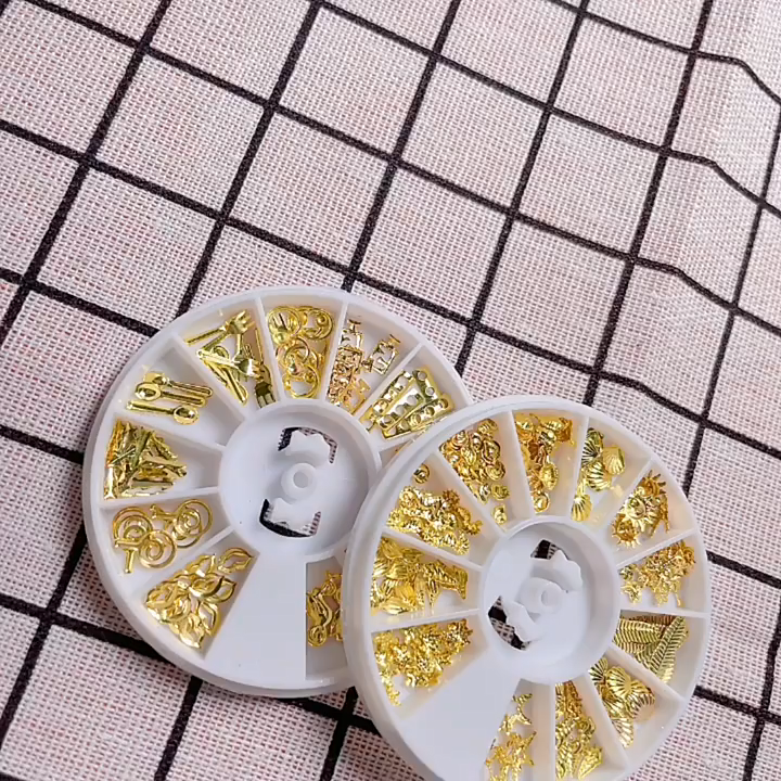 Manik-Manik Rantai Metal Hollow Warna Emas untuk Nail Art 3d Diy ...