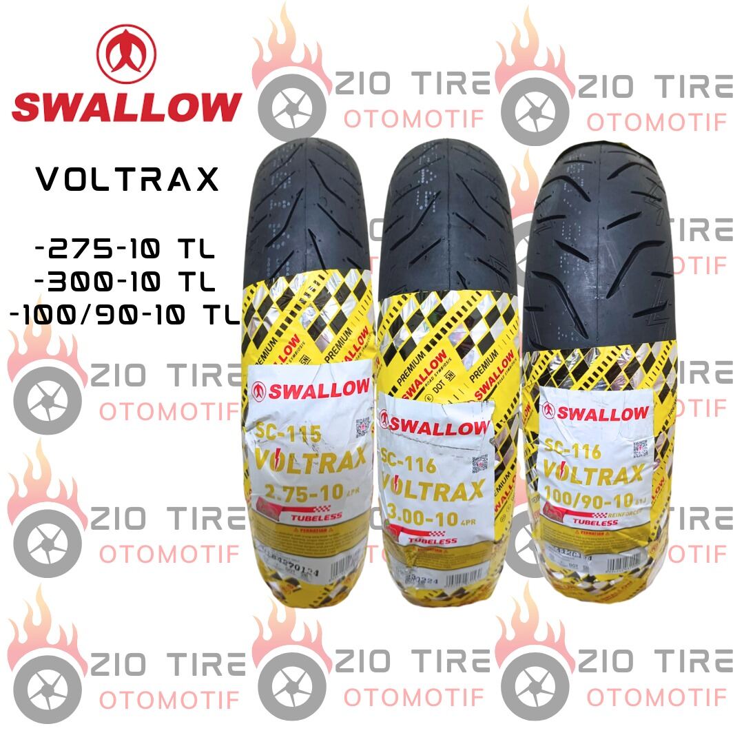 BAN LUAR RING 10 TUBELESS SWALLOW VOLTRAX BERBAGAI VARIAN UKURAN ...