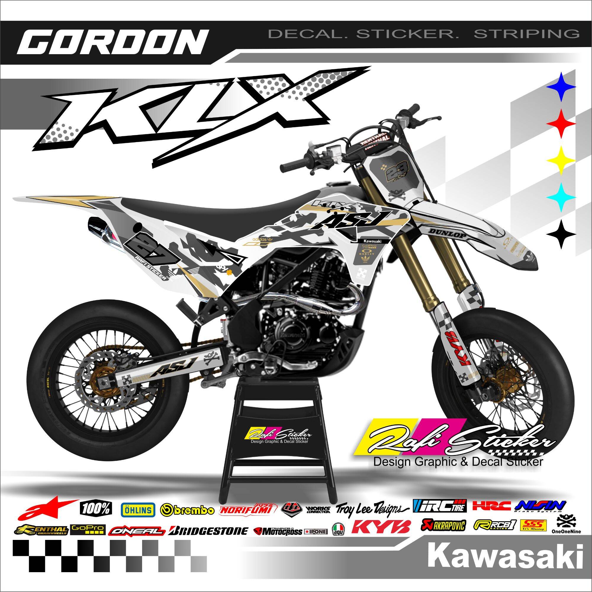 Decal Stiker Klx Gordon Variasi Terbaru - Stiker Striping Decal ...