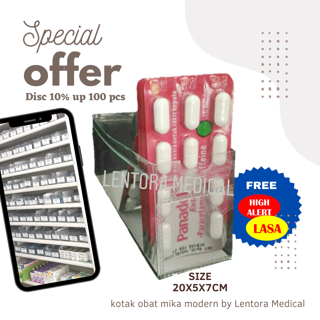 kotak penyimpanan obat apotek kotak mika 5cm isi 10 pcs | Lazada Indonesia