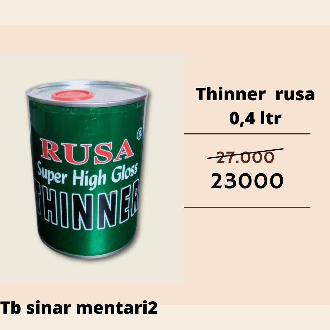 THINNER / tener /tiner rusa hijau.pengencer cat minyak,ukuran 0,4 ltr ...