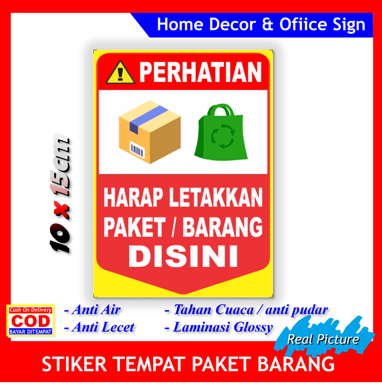 Stiker letakkan barang paket disini tempat penitipan barang | Lazada ...