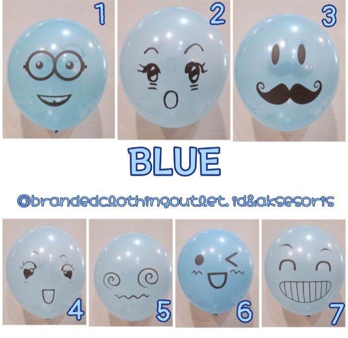 (PART 1) BALON EMOJI LUCU 12 INCH / BALON LATEX MOTIF EMOJI WARNA WARNI ...