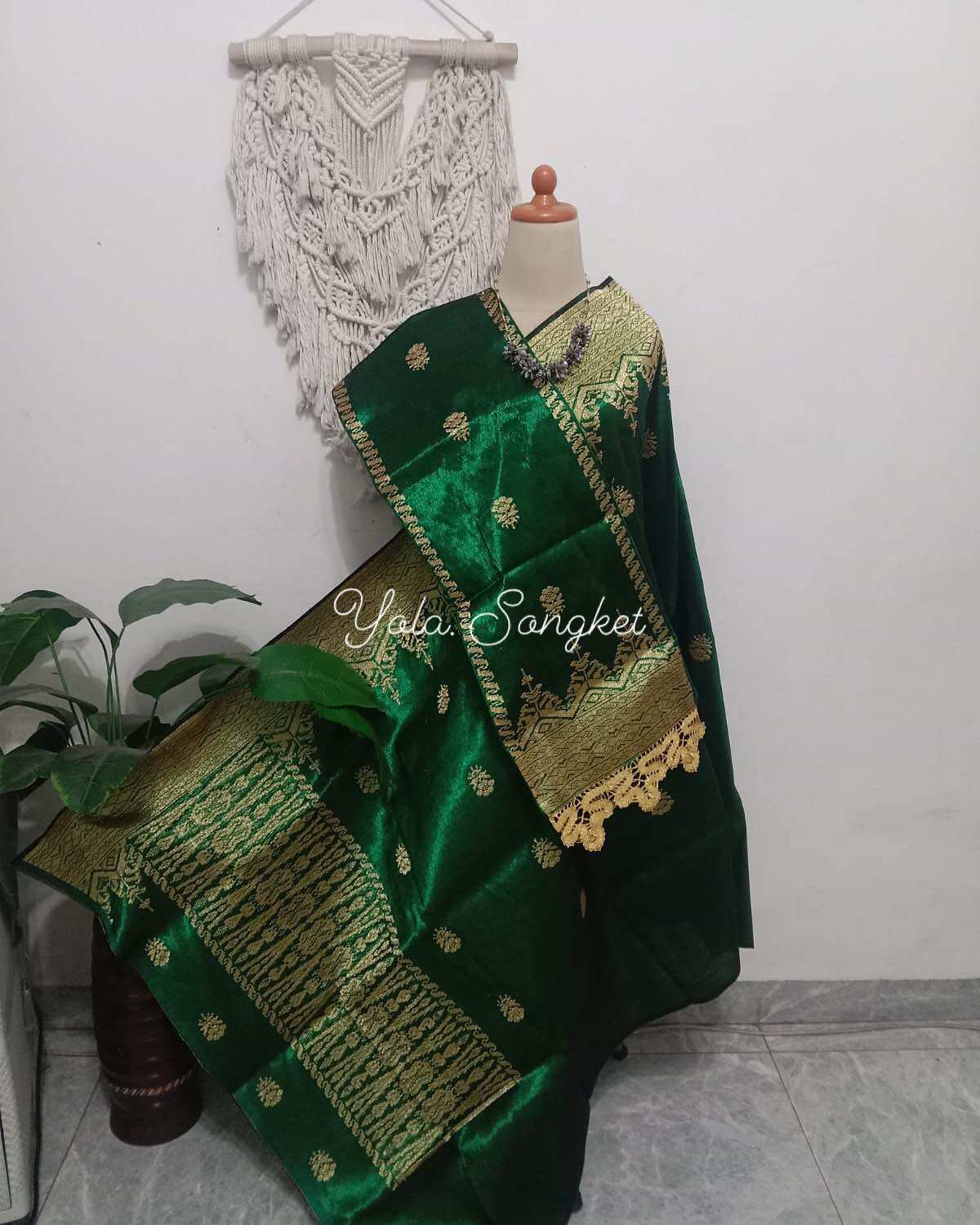 Songket silungkang full kristal premium ijo botol gold | Lazada Indonesia