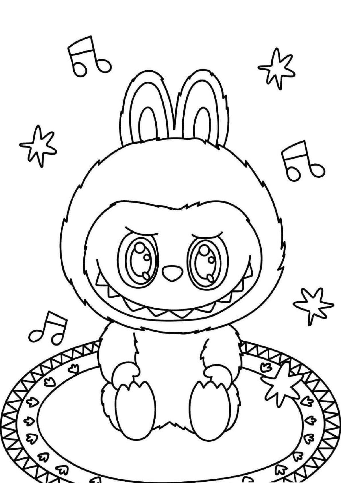 Kertas Gambar Mewarnai A4 Labubu / Coloring / Sketsa Gambar / Kertas ...