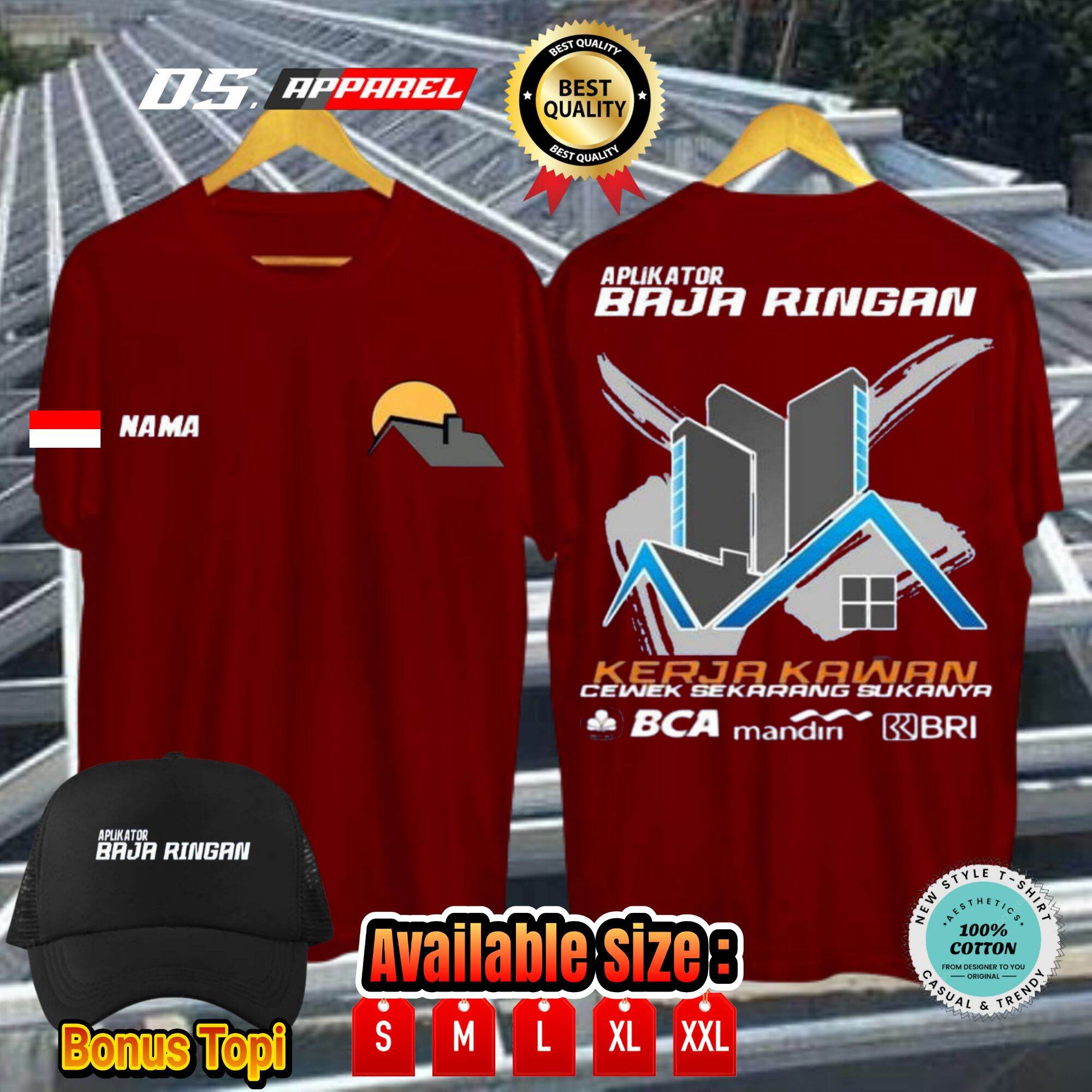 KAOS APLIKATOR BAJA RINGAN KERJA KAWAN CEWEK SEKARANG SUKANYA BCA ...