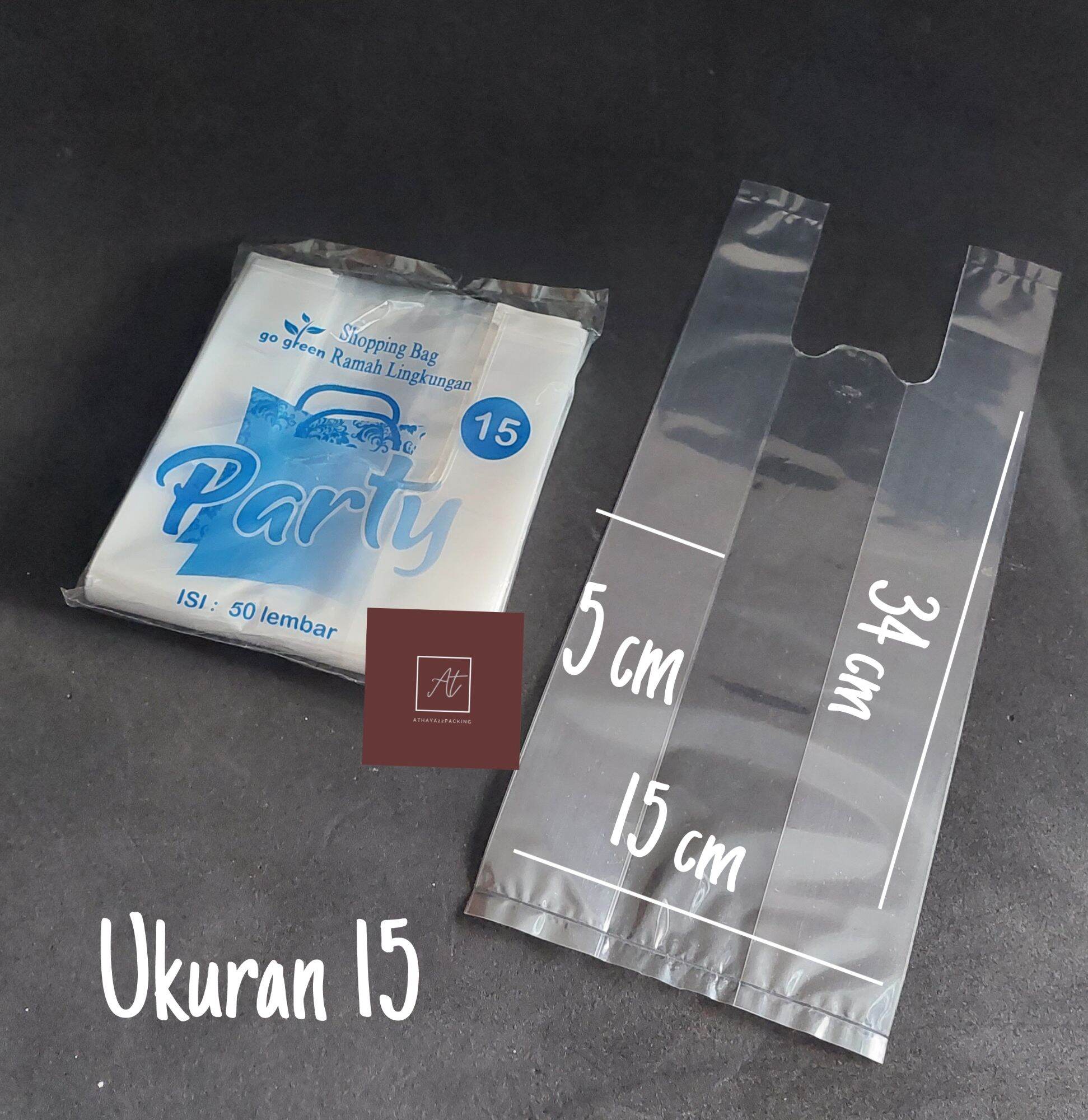 Kantong kresek PE bening ukuran 15 merk PARTY isi 50 lembar | Lazada ...