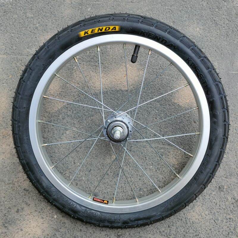 RODA JADI SEPEDA 16 ANAK UKURAN 16" INCH WHEELSET VELG BAN LUAR KENDA ...