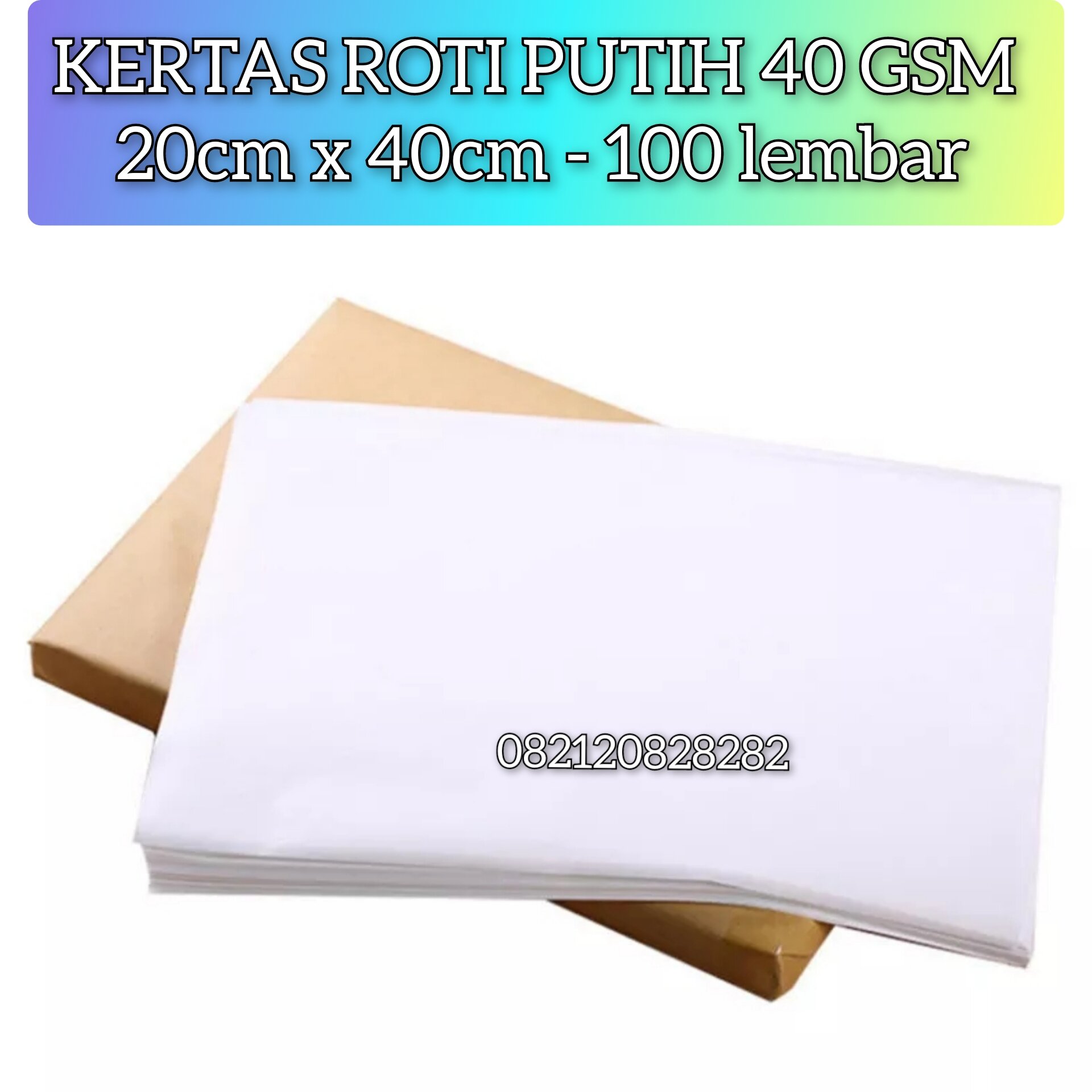 BAKING PAPER 100 LEMBAR - KERTAS ROTI PUTIH 20X40 GREASEPROOF PAPER ...