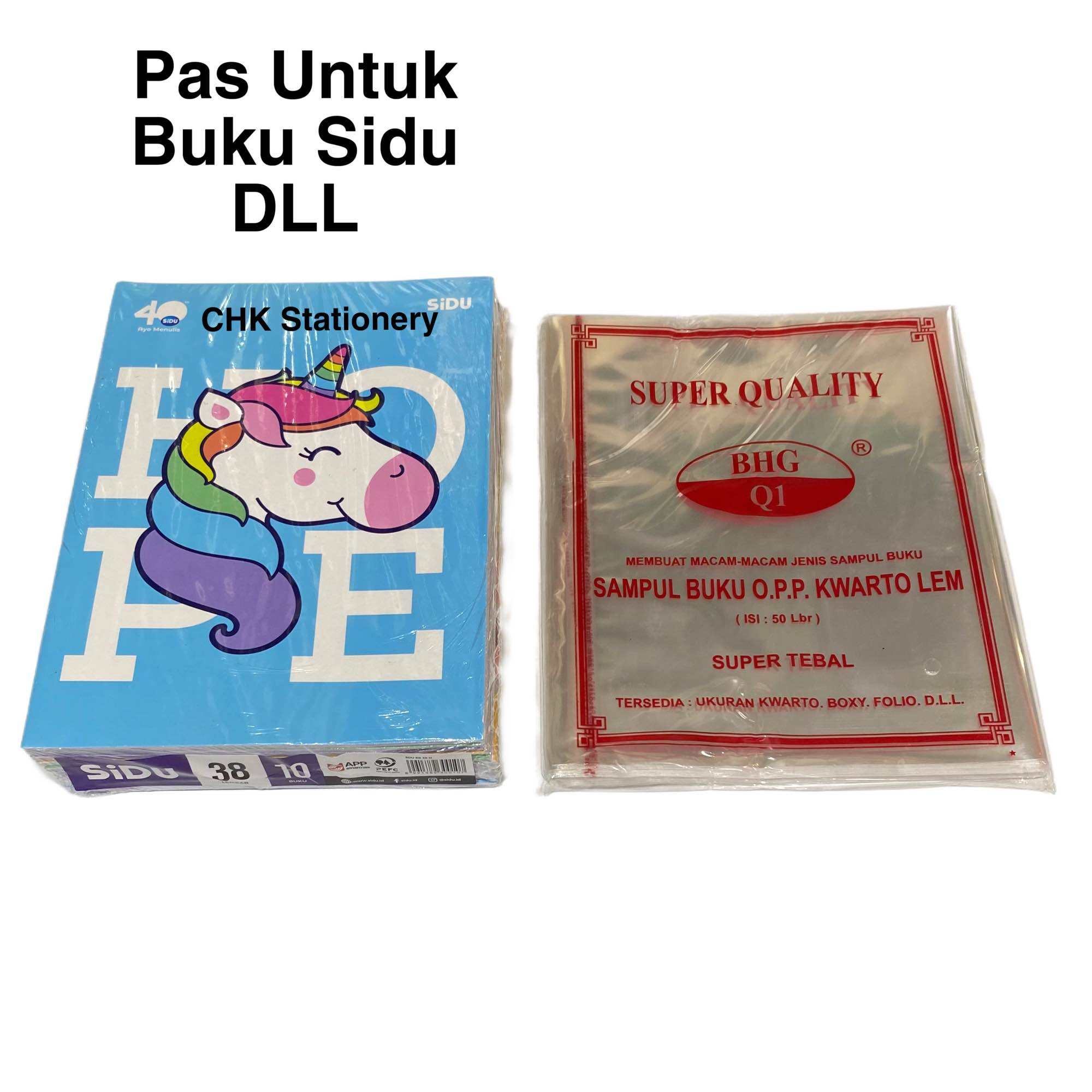 1 Pak Sampul Plastik Buku Sidu Dll Isi 50 Lembar Sampul Opp Bening