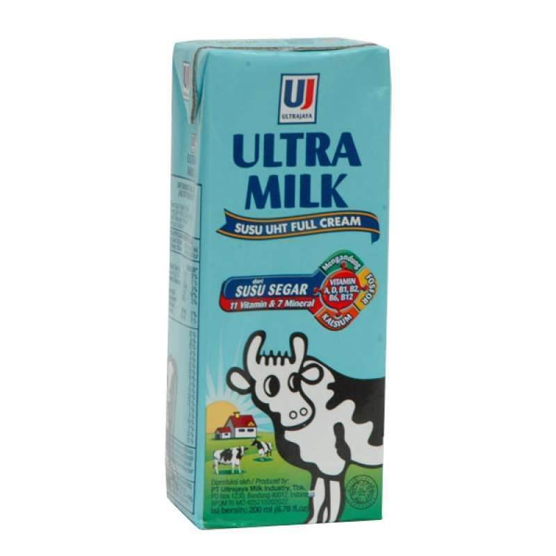 Susu UHT Ultra Putih, ULTRA MILK FULL CREAM 200 ML | Lazada Indonesia