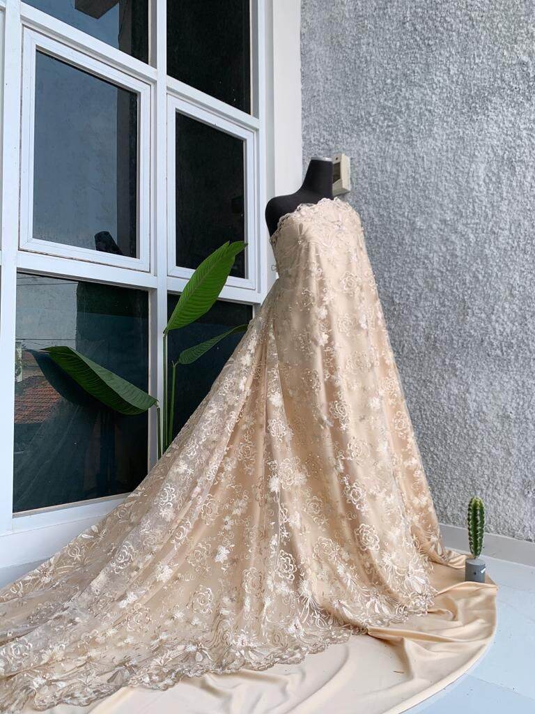 {ABC TEXTILE} TILE BROKAT MUTIARA TUMPAL / BROKAT TILE NON GLITTER ...