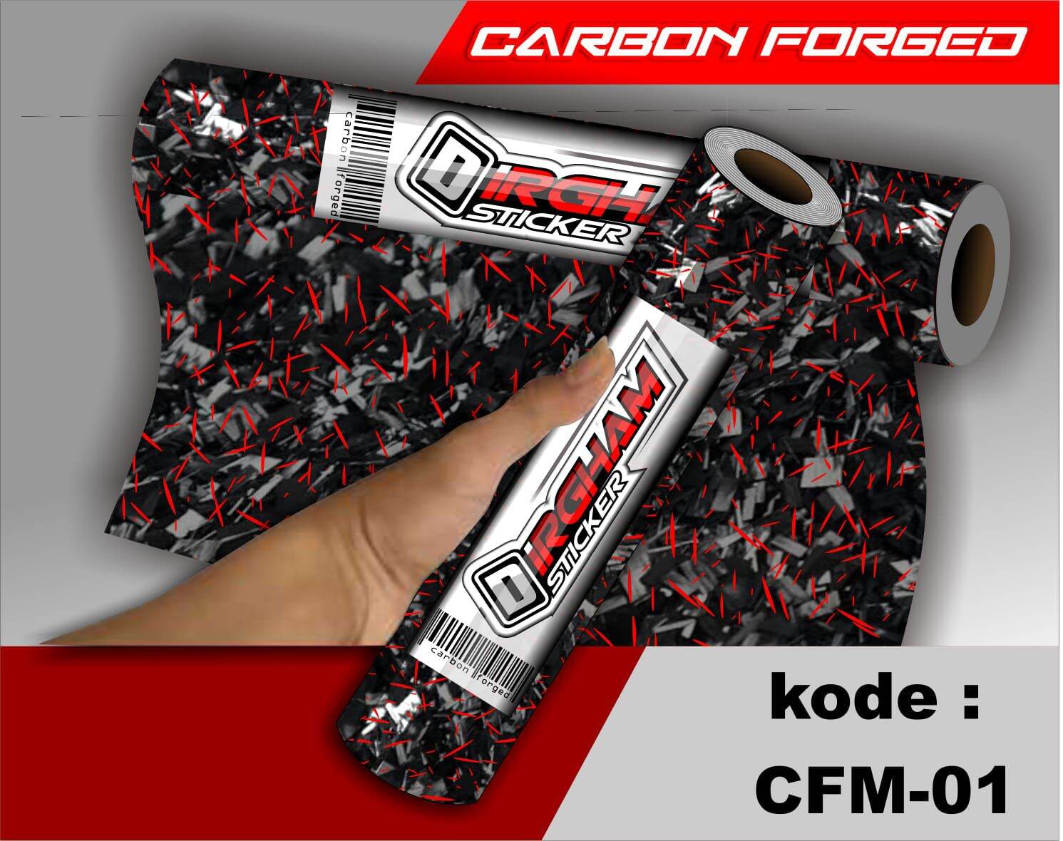 STICKER Carbon Forged,stiker viral Forged Carbon anti air(100x50cm ...