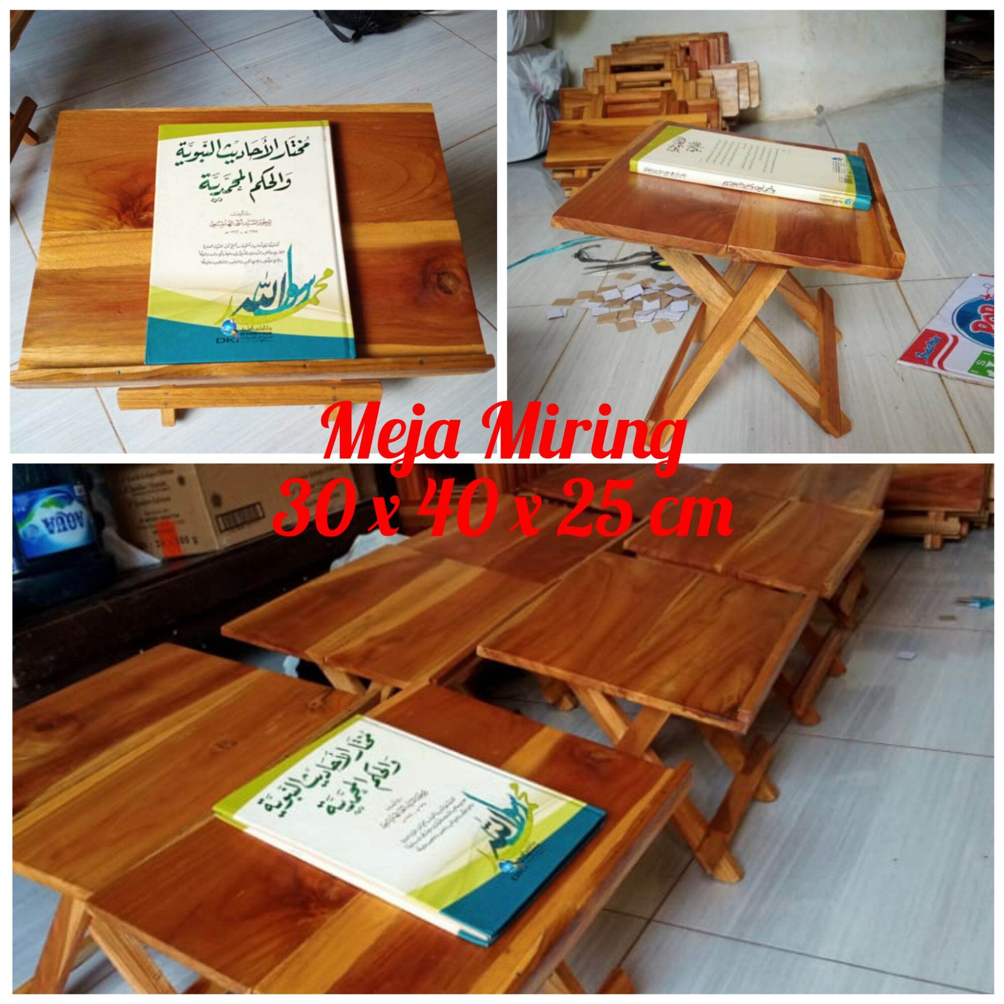Meja Ngaji Miring Uk 30 x 40 x 25 cm/ Meja Membaca Al Qur'an | Lazada ...