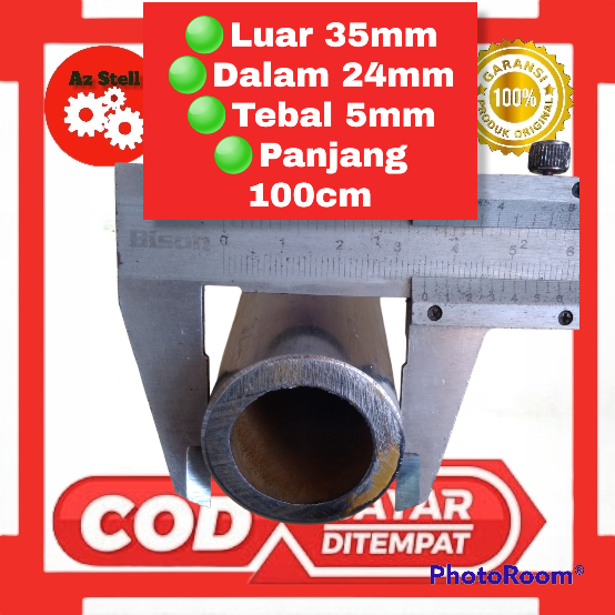 Pipa Besi seamless Od 35mm/ Id 24mm x 100cm Tebal 5mm | Lazada Indonesia