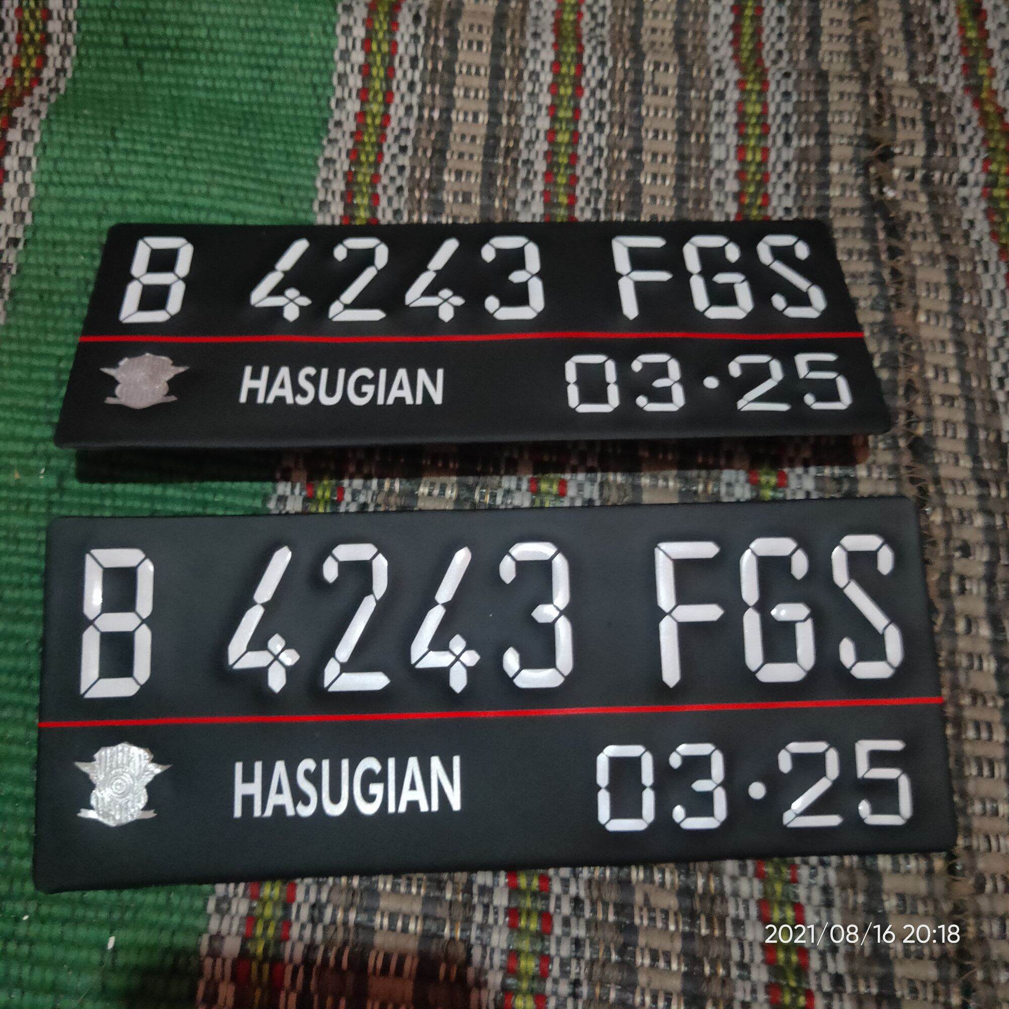 Custom Plat Nomor Motor Variasi Digital Harga Sepasang Depan Belakang ...