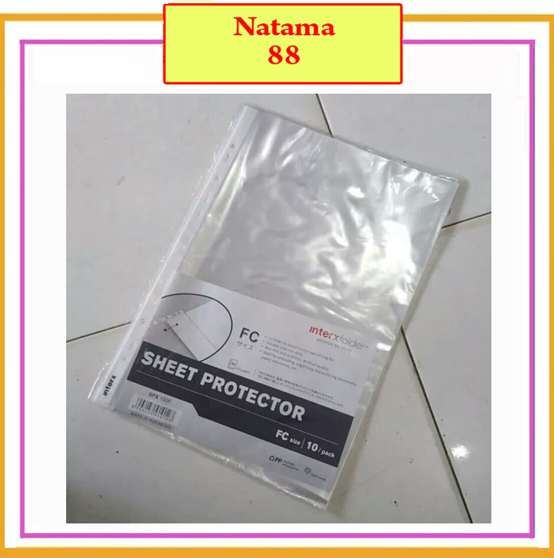 1 Pak Sheet Protector Folio isi 10 Lembar / Plastik Tempat Ijazah ...
