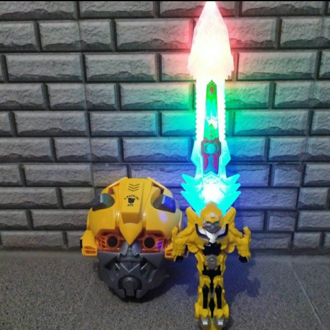Mainan pedang topeng transformer led pedang & topeng bumblebee | Lazada ...
