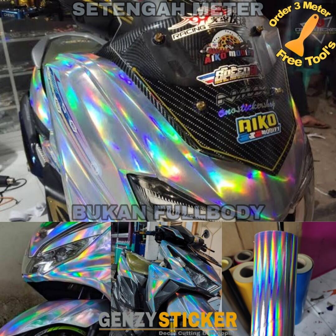 Stiker skotlet hologram sticker laser hologram scotlite motor pelangi ...