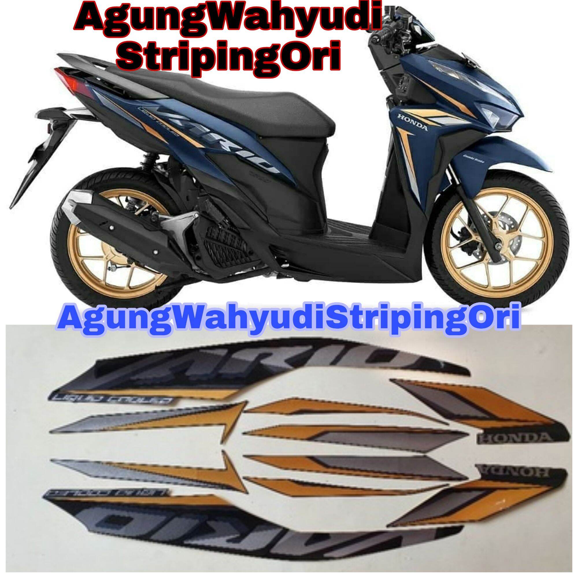 STIKER STRIPING LIS BODY MOTOR HONDA VARIO 125 2021 ADVANCE MATTE BLUE ...
