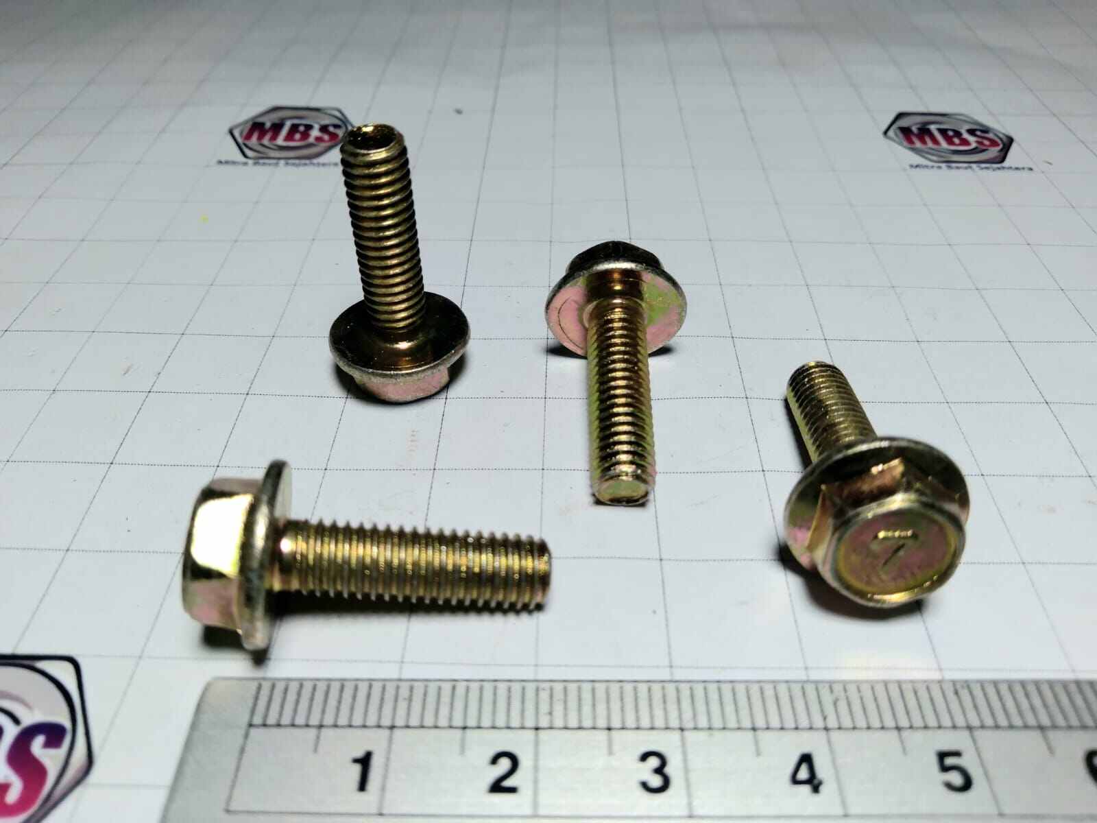 5 Pcs Baut Flange M6 x 20 Kuning / Flange Bolt M6 x 20 Panjang 2 cm Kunci 10 | Lazada Indonesia