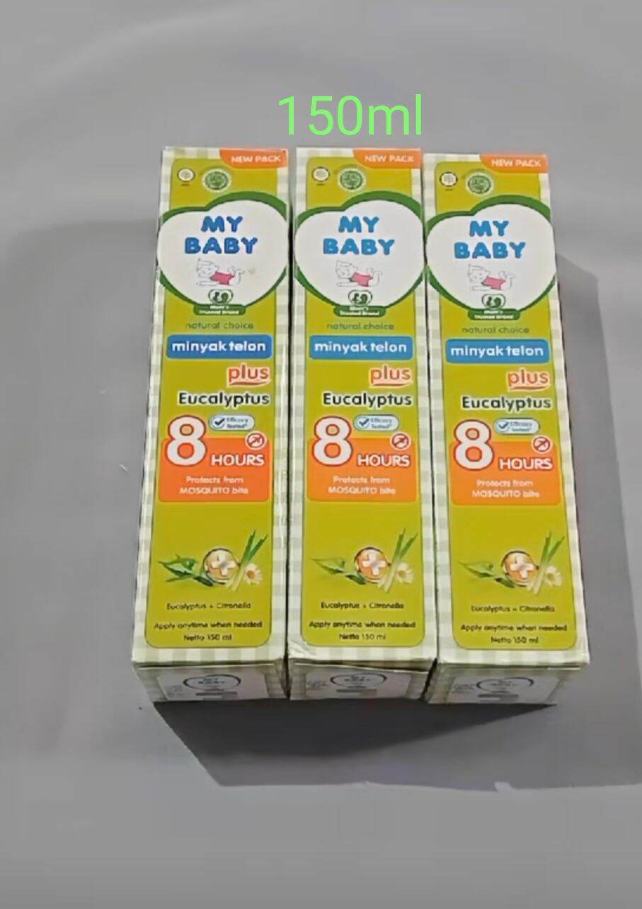 MY BABY Minyak Telon Plus Hijau Eucalyptus 60ml, 90ml, 150ml / Minyak Telon Bayi Anti Nyamuk ...
