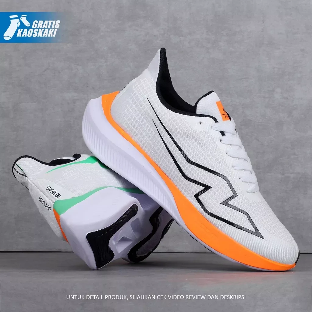 SEPATU RUNNING PRIA NUEVO ATHLETIOUZ PUTIH OREN OLAHRAGA LARI PRIA ...