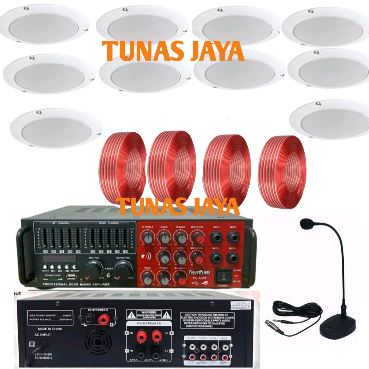 PAKET SOUND SYSTEM SPEAKER TOA INDOOR CEILING 10 UNIT SPEAKER | Lazada ...