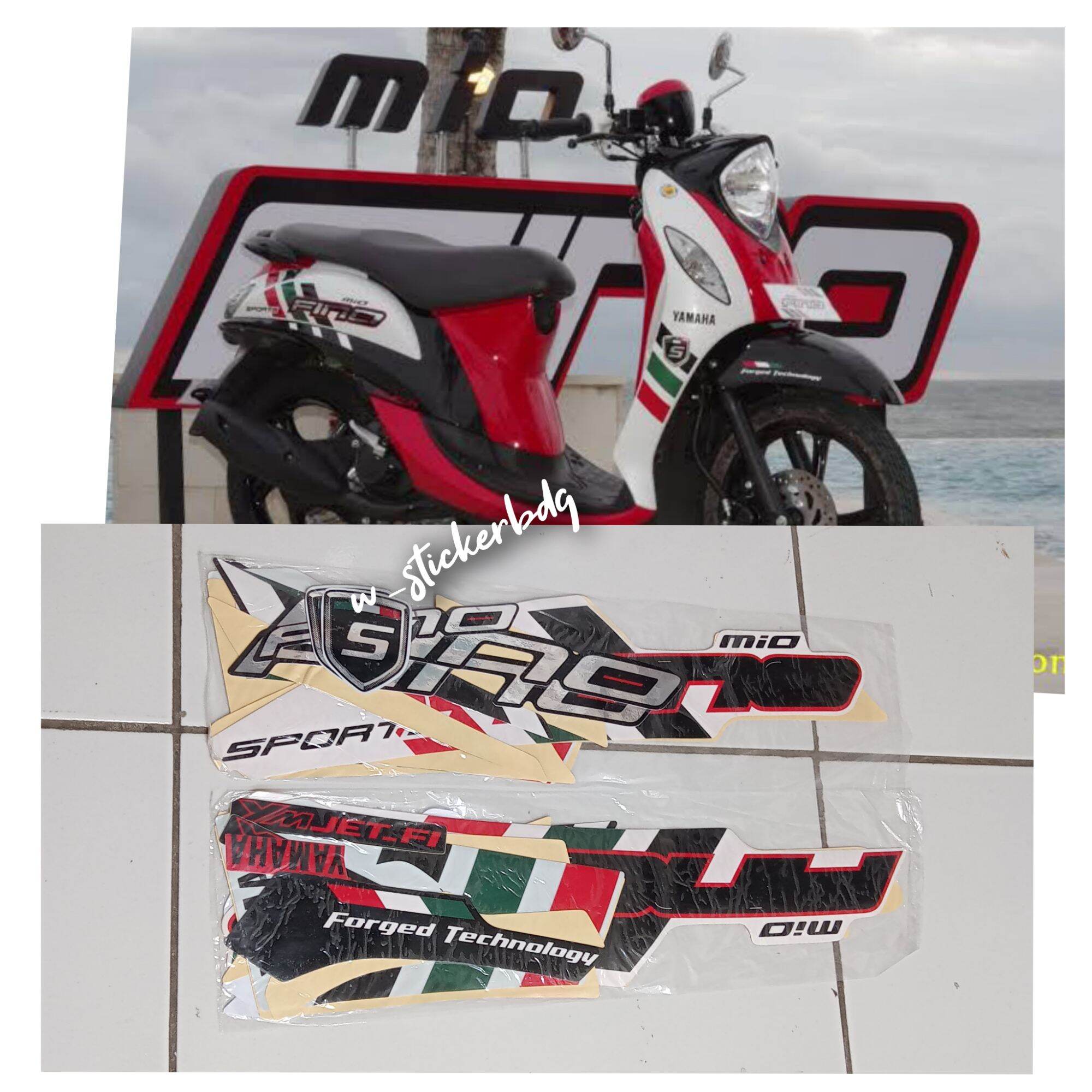 Striping Stiker Lis Bodi Yamaha Fino 2014 Merah | Lazada Indonesia