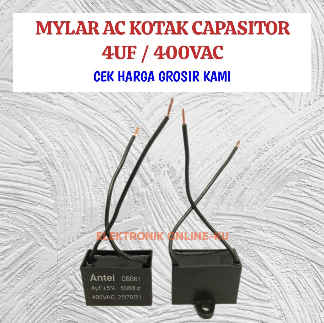 CAPASITOR AC 4UF KAPASITOR KOTAK 4UF 400VAC 450VAC | Lazada Indonesia