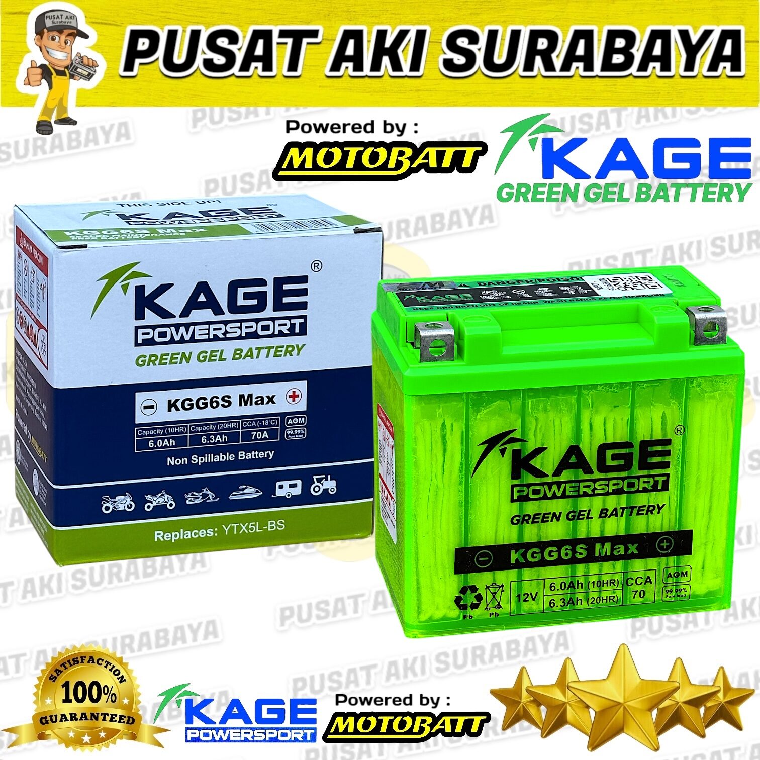 ACCU BEAT CBS ISS BARU MOTOBATT MTZ6S NEW SCOOPY FAZZIO STYLO 160 ...