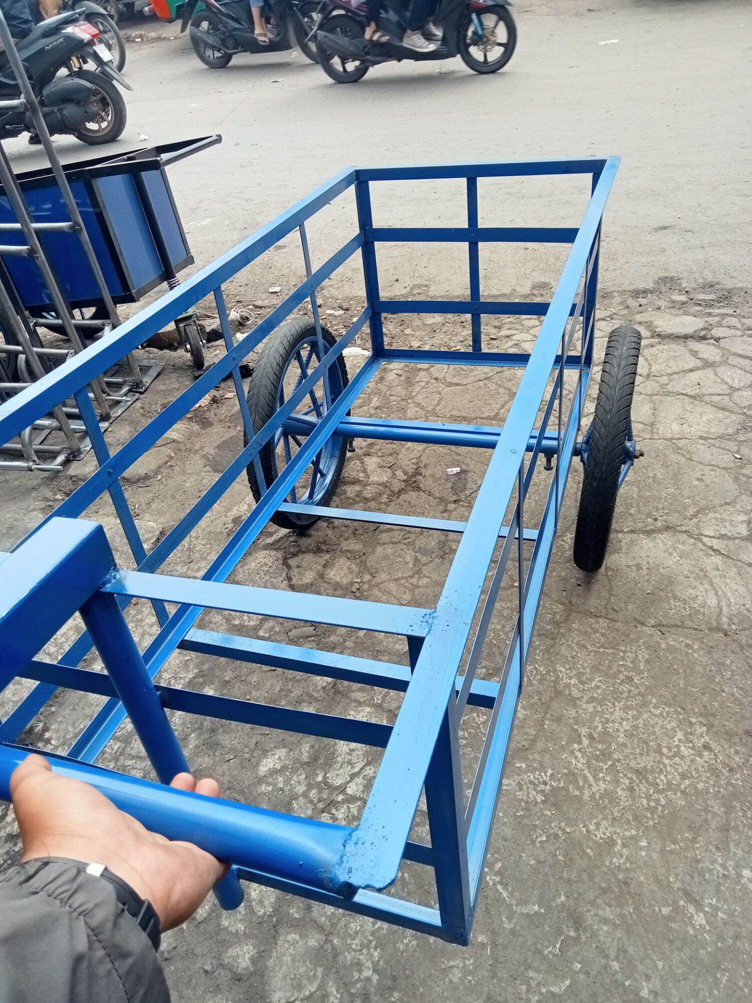 Gerobak Derek Motor Rangka Besi (Barrow crane) UK.P.150cm L.60cm T.50cm ...