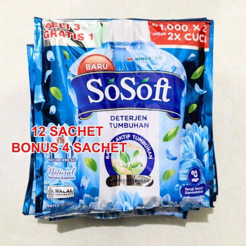 [16 SACHET] SoSoft Detergen Cair Sabun Cuci Detergent Tumbuhan | Lazada ...