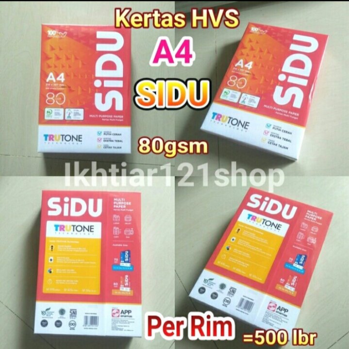 Kertas HVS A4 SIDU 80 gram Per Rim/Kertas HVS 80 Ggm A4 SIDU | Lazada ...