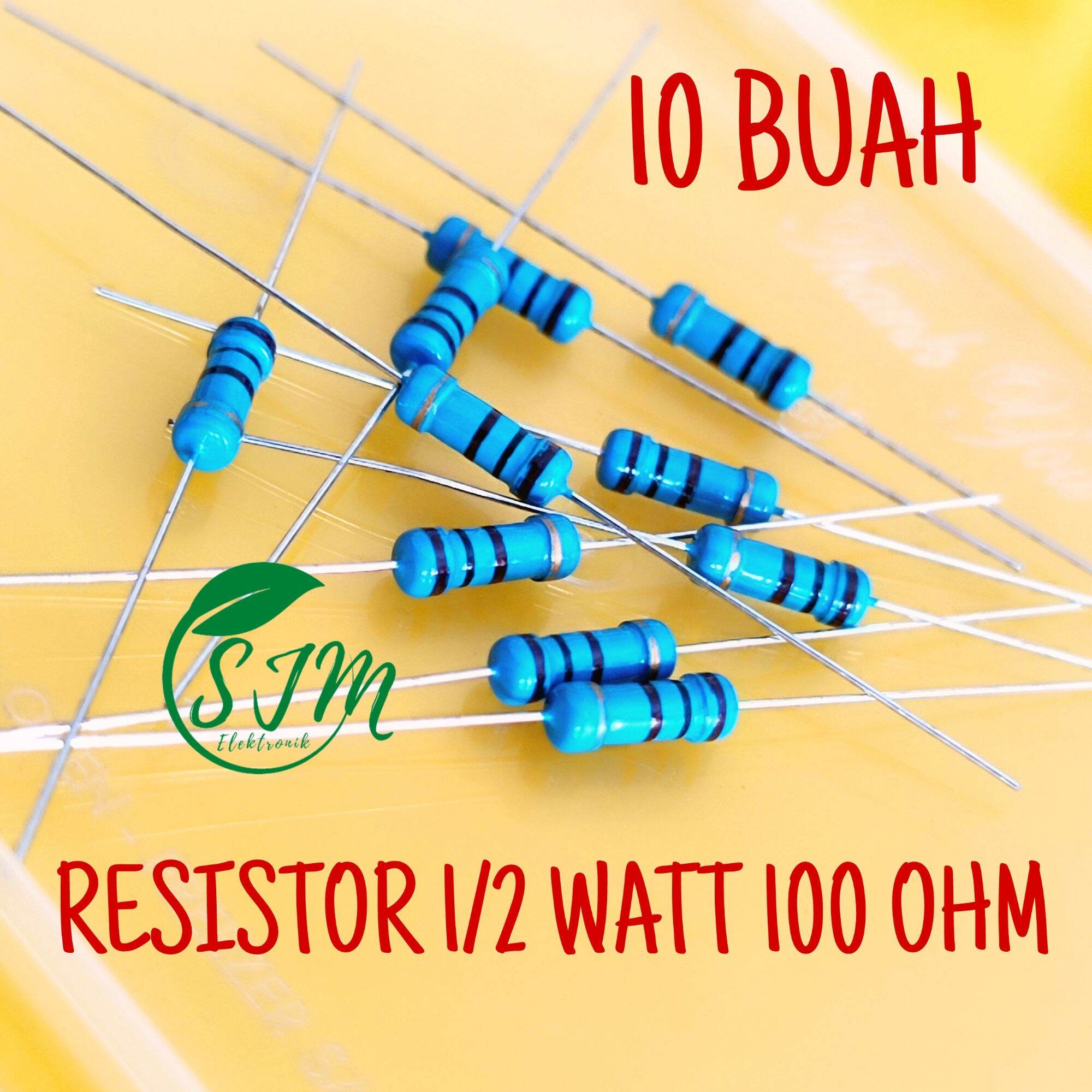 (10 Buah) RESISTOR 1/2 WATT 100 OHM RESISTOR 1/2W 100 OHM | Lazada Indonesia