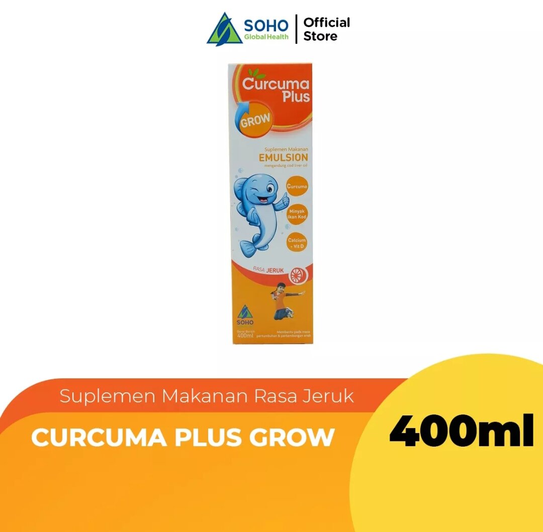 Curcuma Plus Grow Emulsion Suplemen Makanan Rasa Jeruk - 400 ml ...