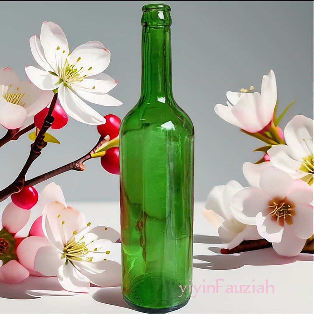 Botol warna hijau (isi 2pcs)botol kaca botol polos tanpa tutup ukuran ...