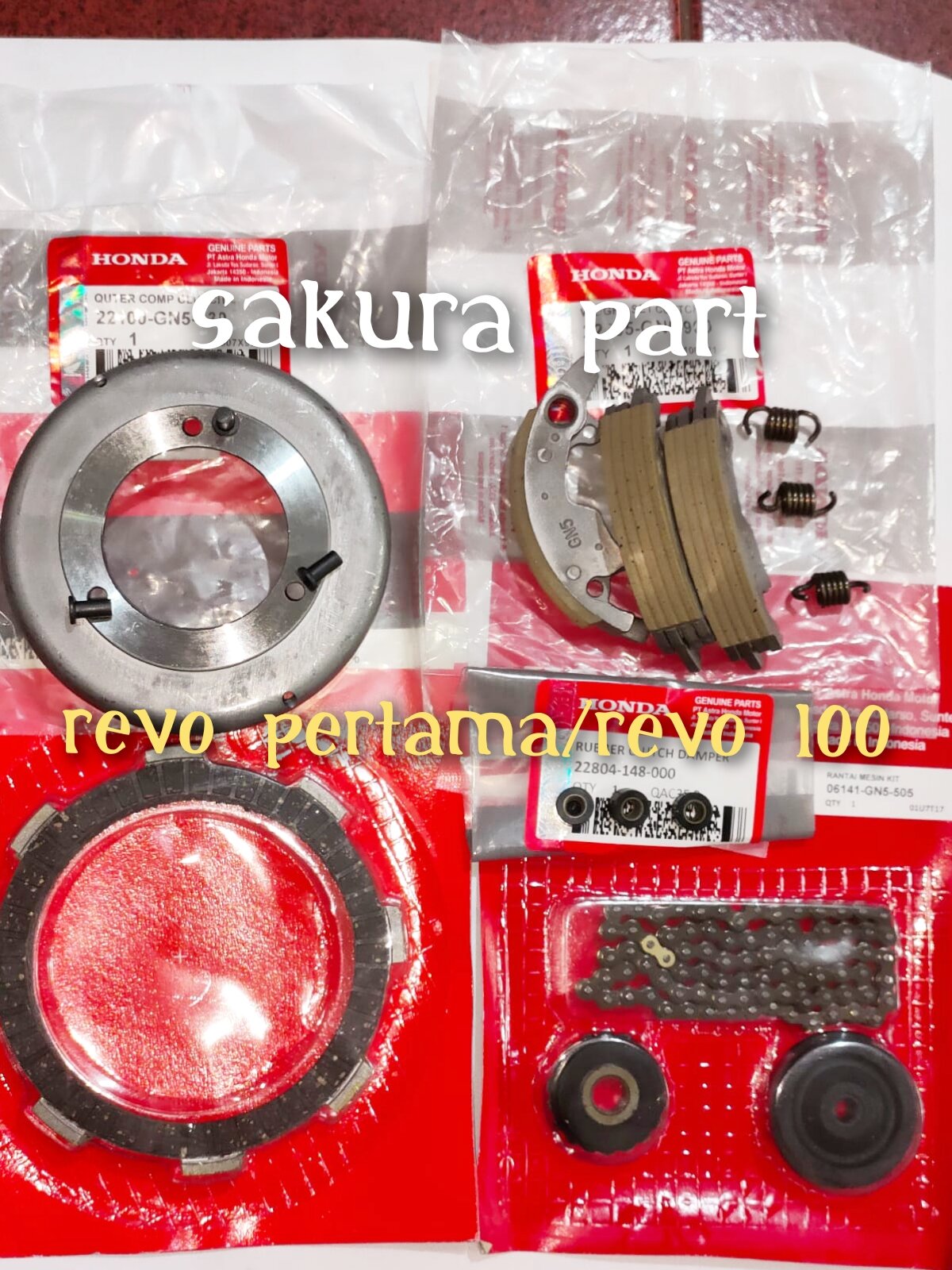 Paket 5aitem kampas Ganda Honda Revo 100 Revo generasi pertama 100cc ...