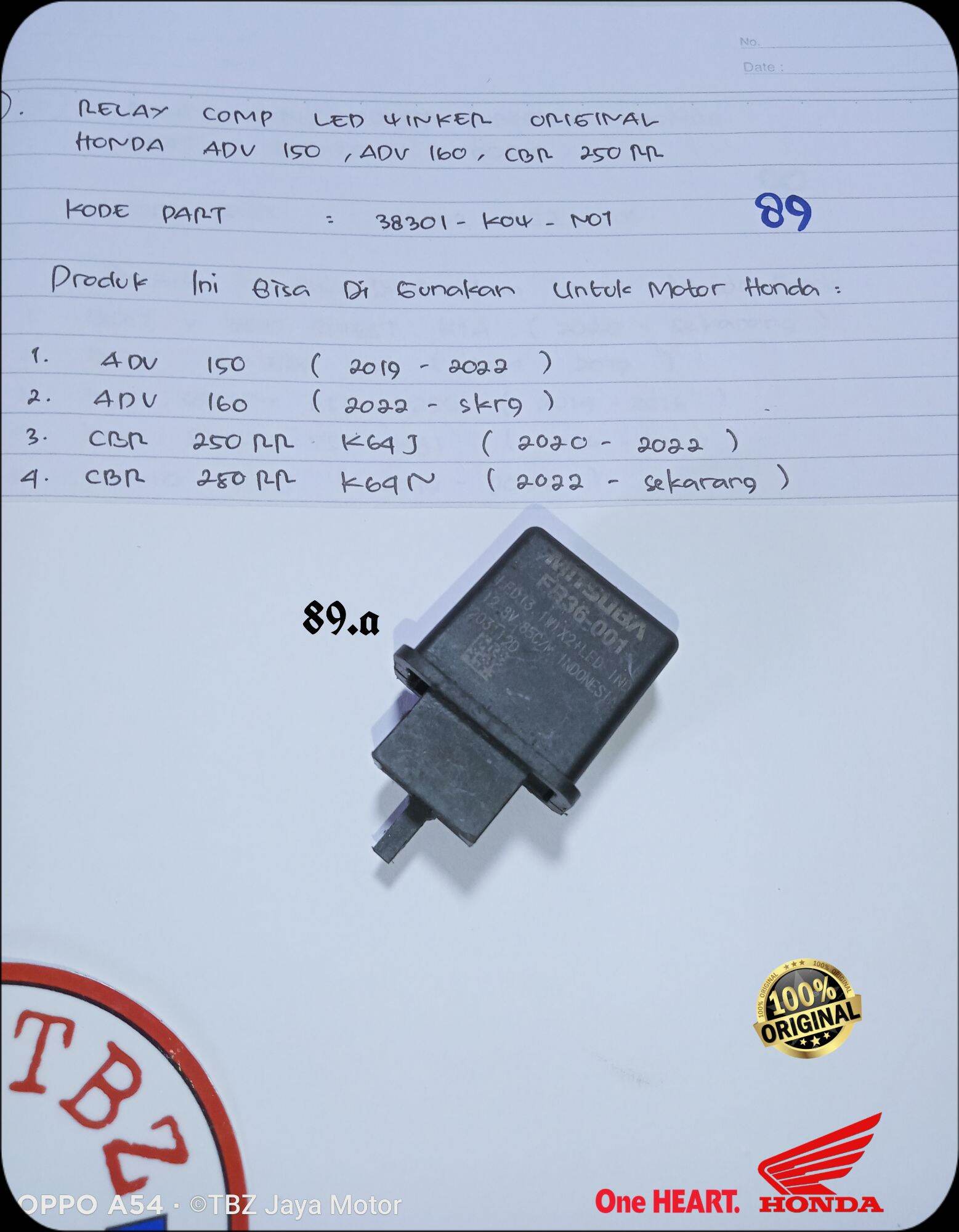 relay comp led winker flasher sein flaser sen riting original honda adv ...