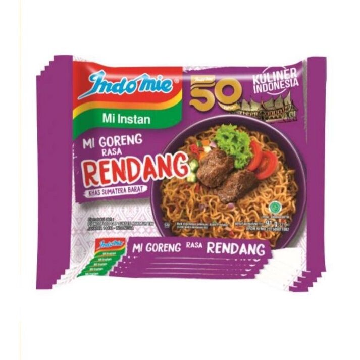 INDOMIE GORENG rasa Rendang 91g paket 5 bungkus | Lazada Indonesia