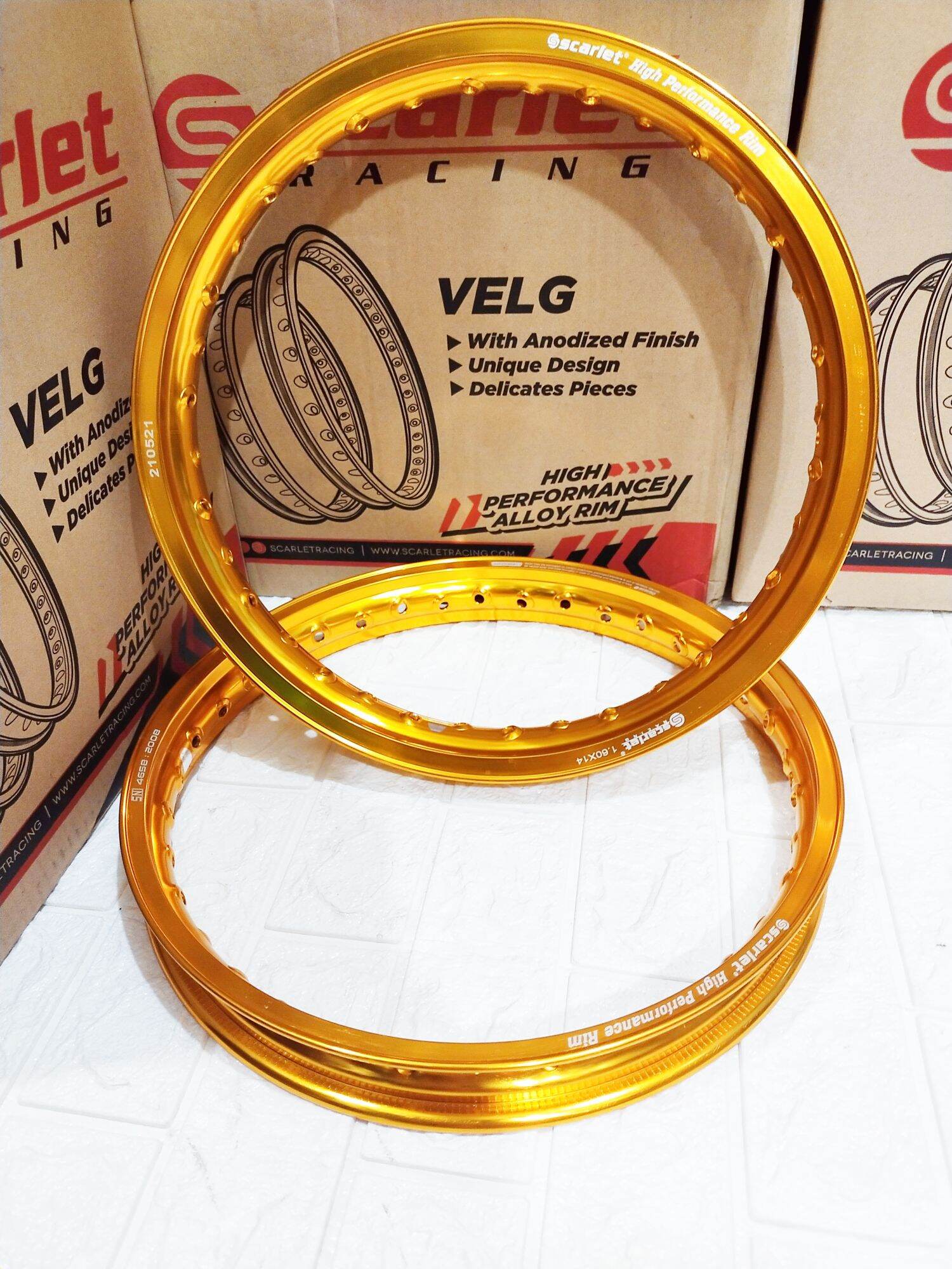 Scarlet Racing Velg Jari Jari Ring 14 160 / 140 Hole Lubang 36 ...
