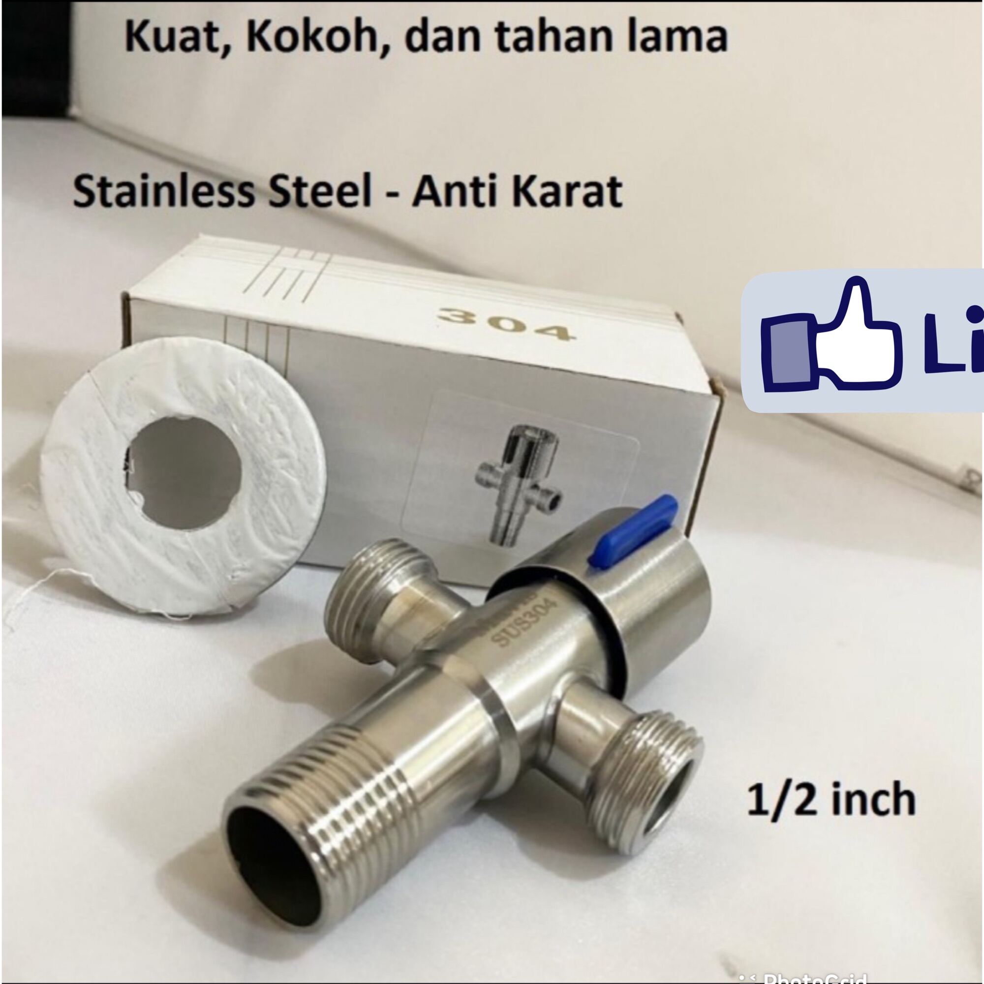 Stop Kran keran cabang Tee closet stop Kran 2 stop Kran closed 1/2 inch closet closed stainles ...