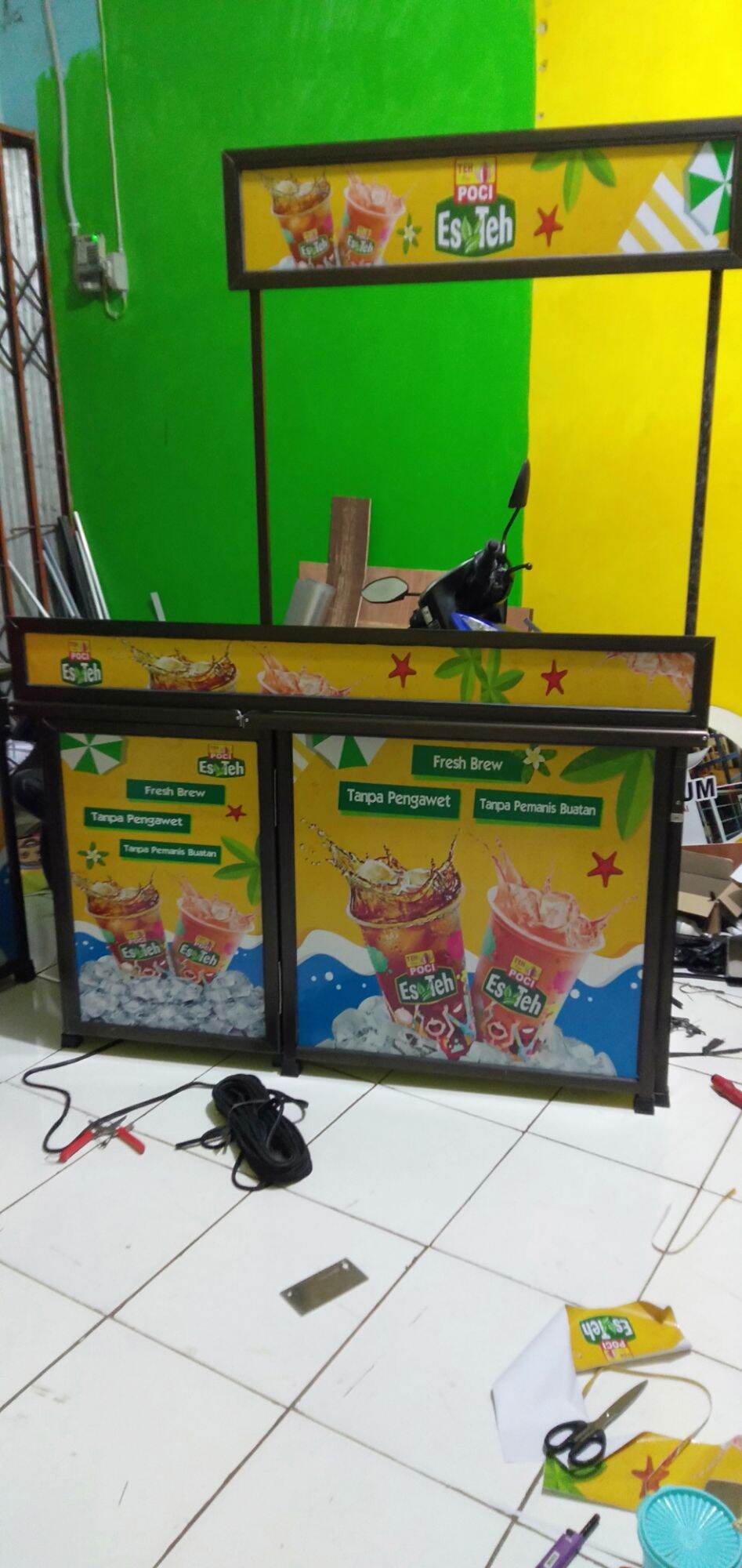 booth portable/meja lipat es teh poci meja sambung | Lazada Indonesia