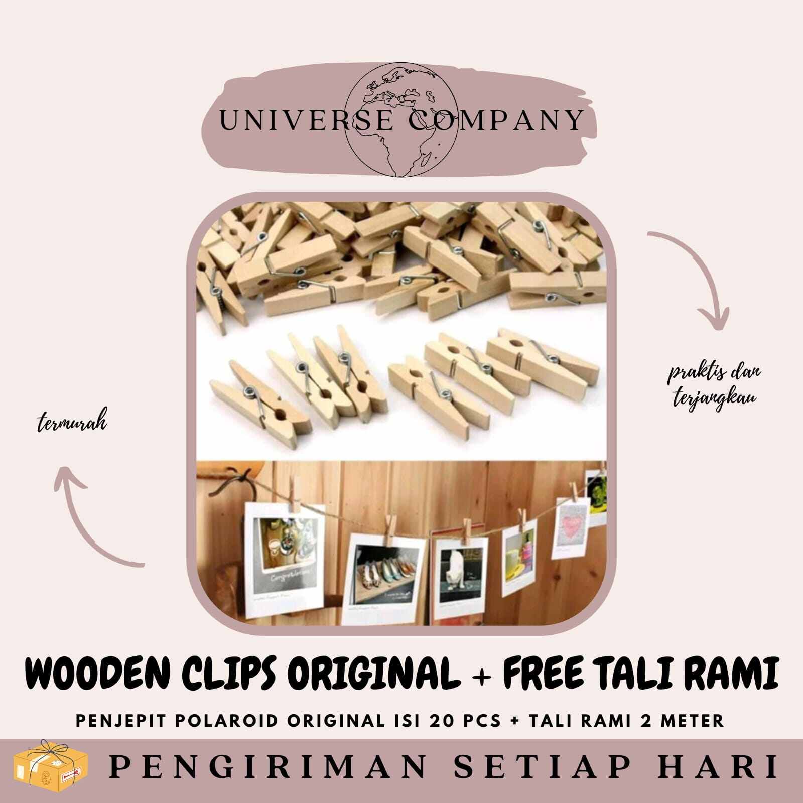 WOODEN CLIPS ORIGINAL / PENJEPIT POLAROID ORIGINAL | Lazada Indonesia