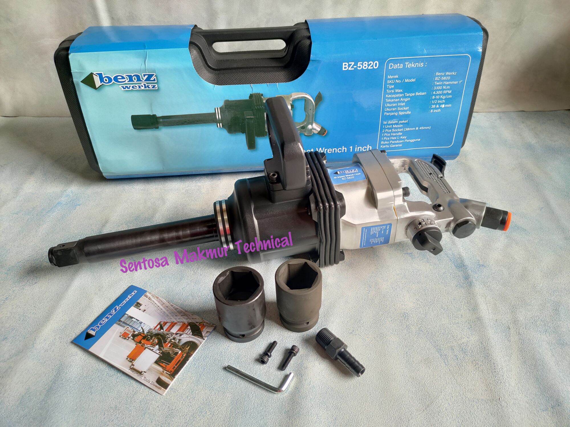 BENZ 1" Air Impact Bor Pembuka Baut Roda Angin Truk Twin Hammer 1 Inch ...