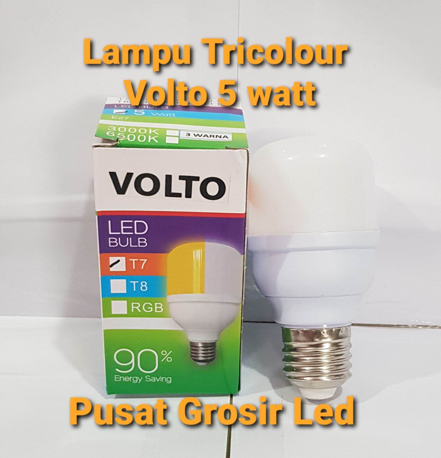 Lampu Led Bulb 3 Warna Volto / Led Tricolour Volto 5w 5 Watt 15w 15 ...