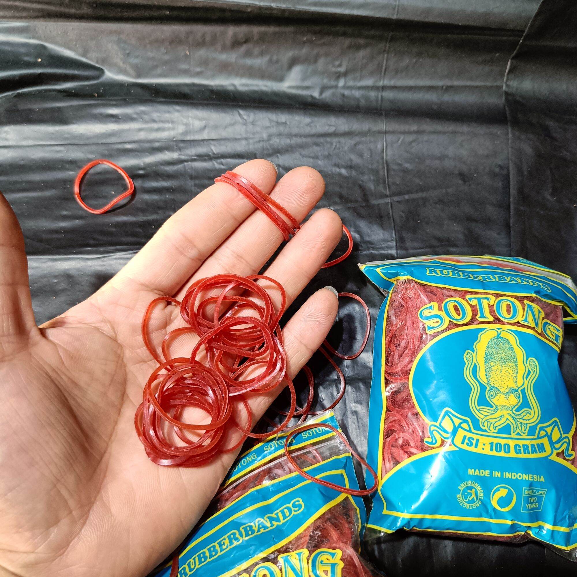 Karet gelang merah kecil (isi 10 BUNGKUS) / karet | Lazada Indonesia