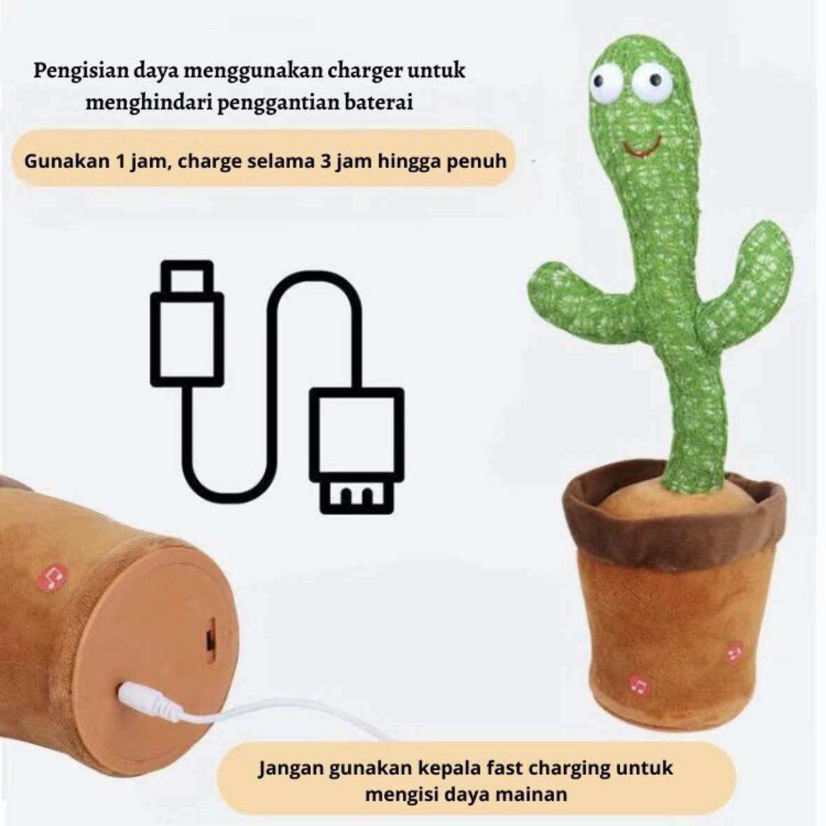 Boneka Kaktus Goyang Lampu dan Bicara / Boneka Katus Joget/ kaktus ...