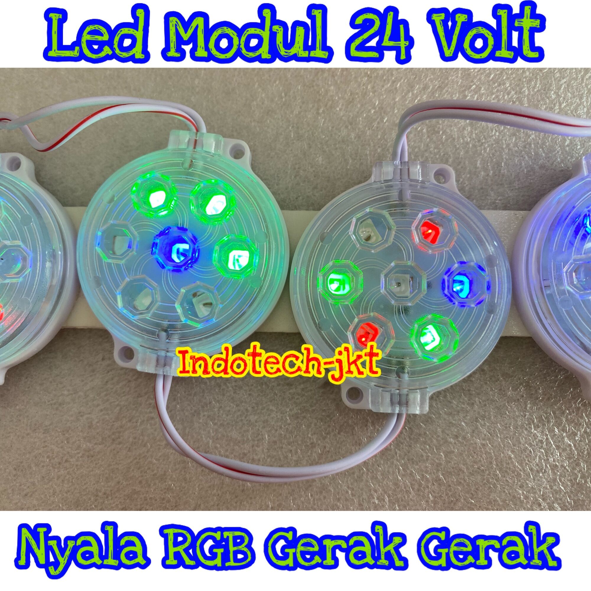 Lampu Led Modul Kolong Truk Bis 24 Volt 7 Led NYALA RGB MODEL BULAT ...